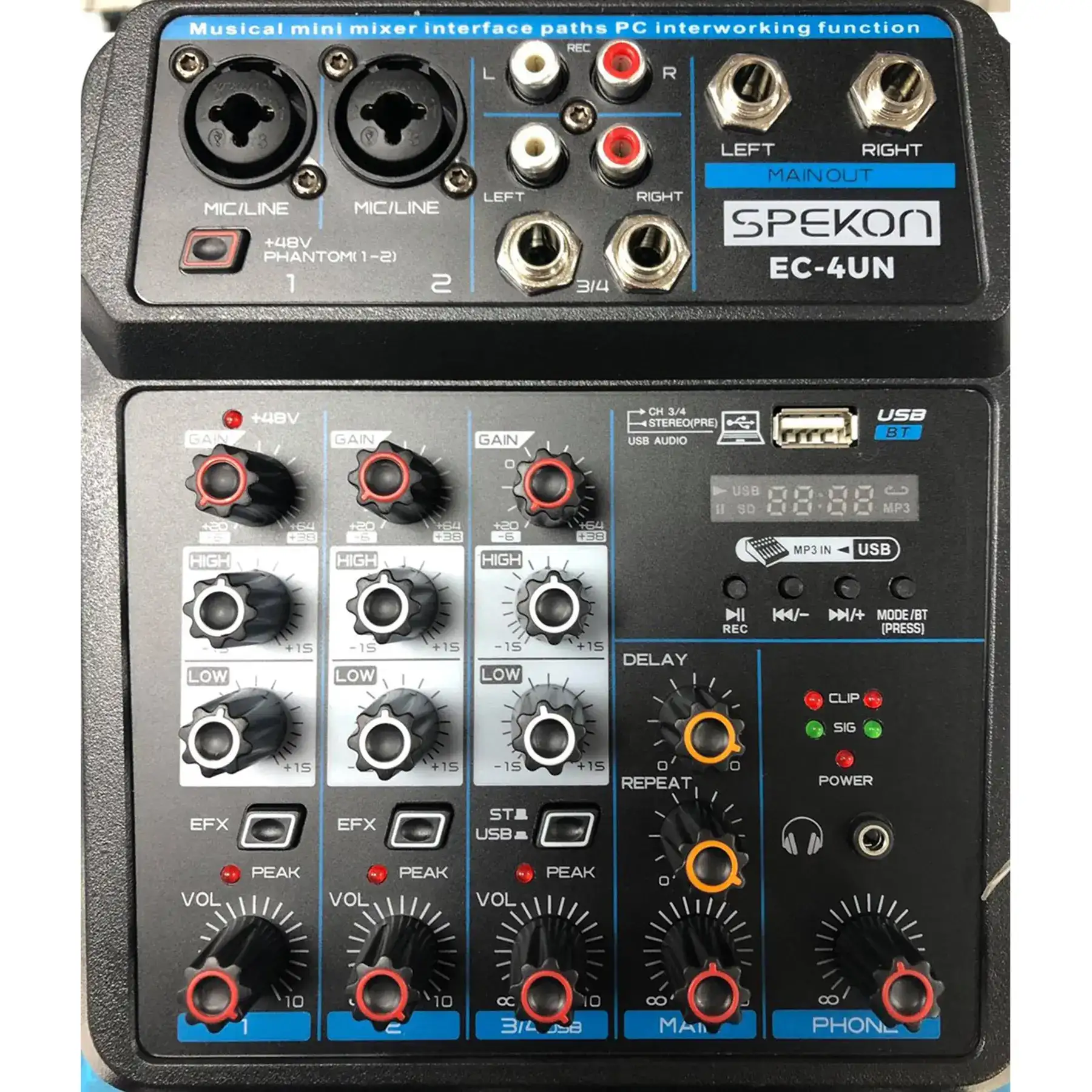 Spekon EC-4UN USB Studio Mikser 6 Kanal | Müzik Üssü